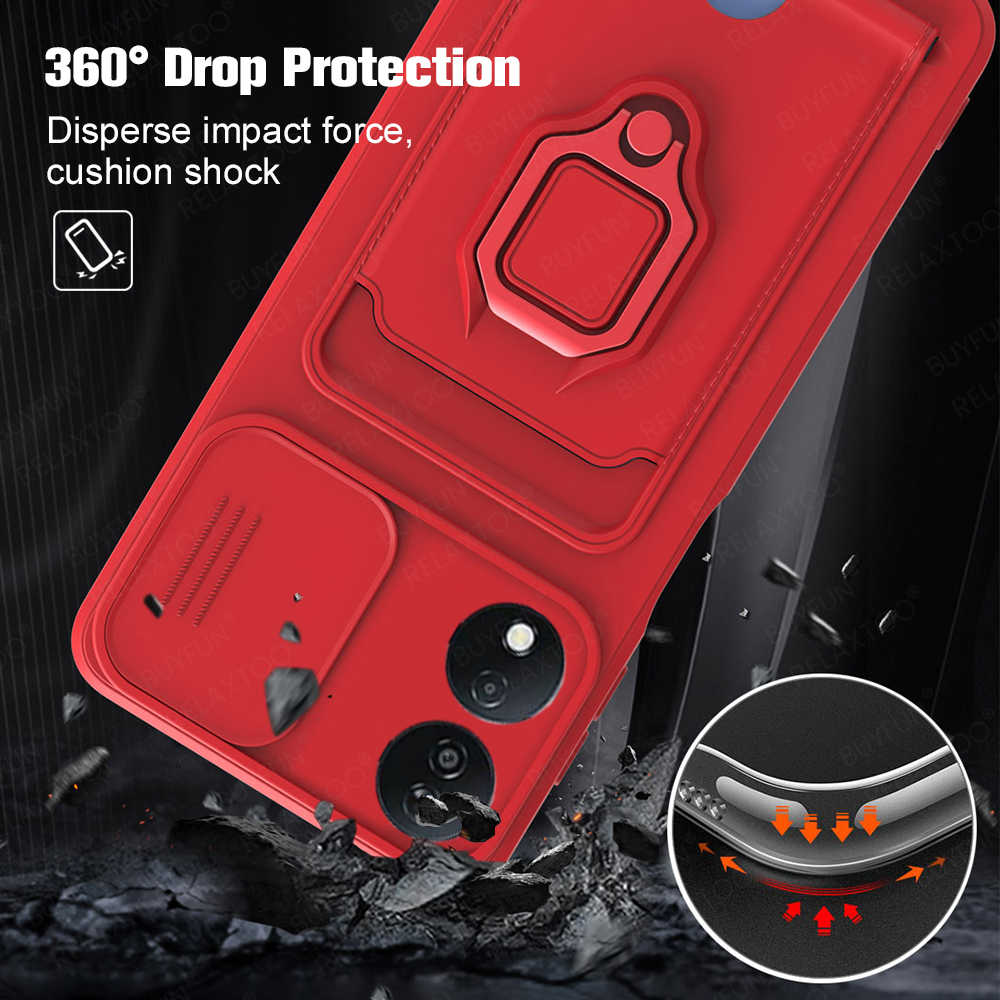 Relaxtoo For Honor X7b 4G TPU Mobile Phone Cover Push Window Bracket ...