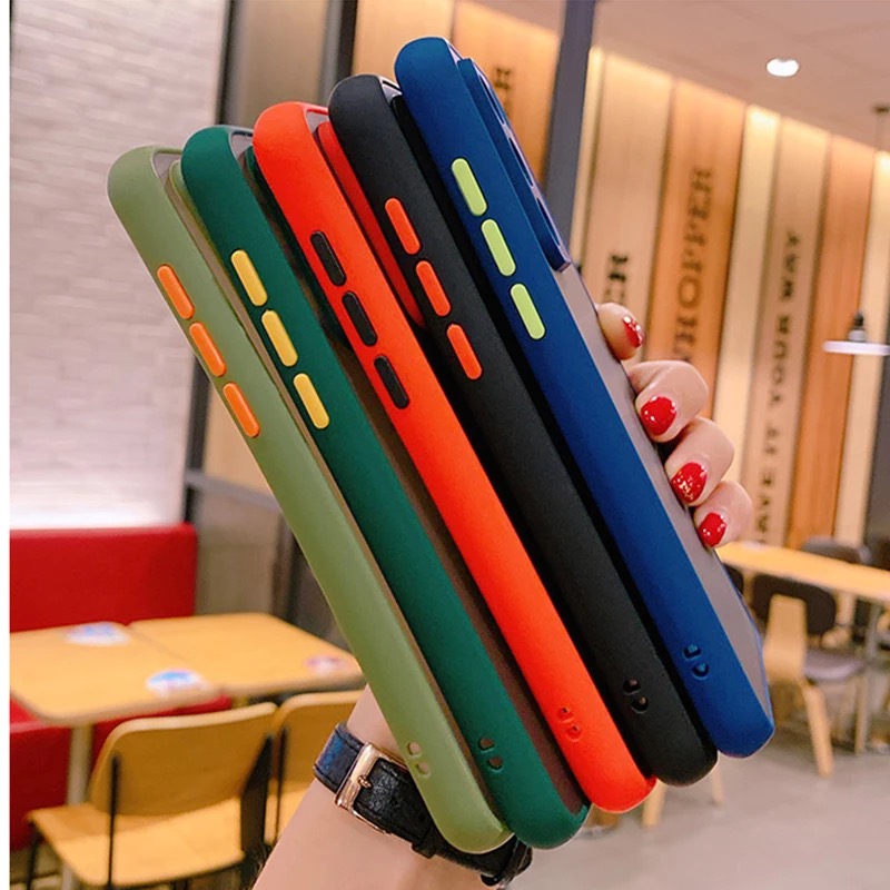 [ส่งจากไทย] Case iPhone SE 2020 เคสกันกระแทก ปุ่มสีผิวด้าน กันรอยกล้อง ขอบนิ่มหลังแข็ง เคส ...