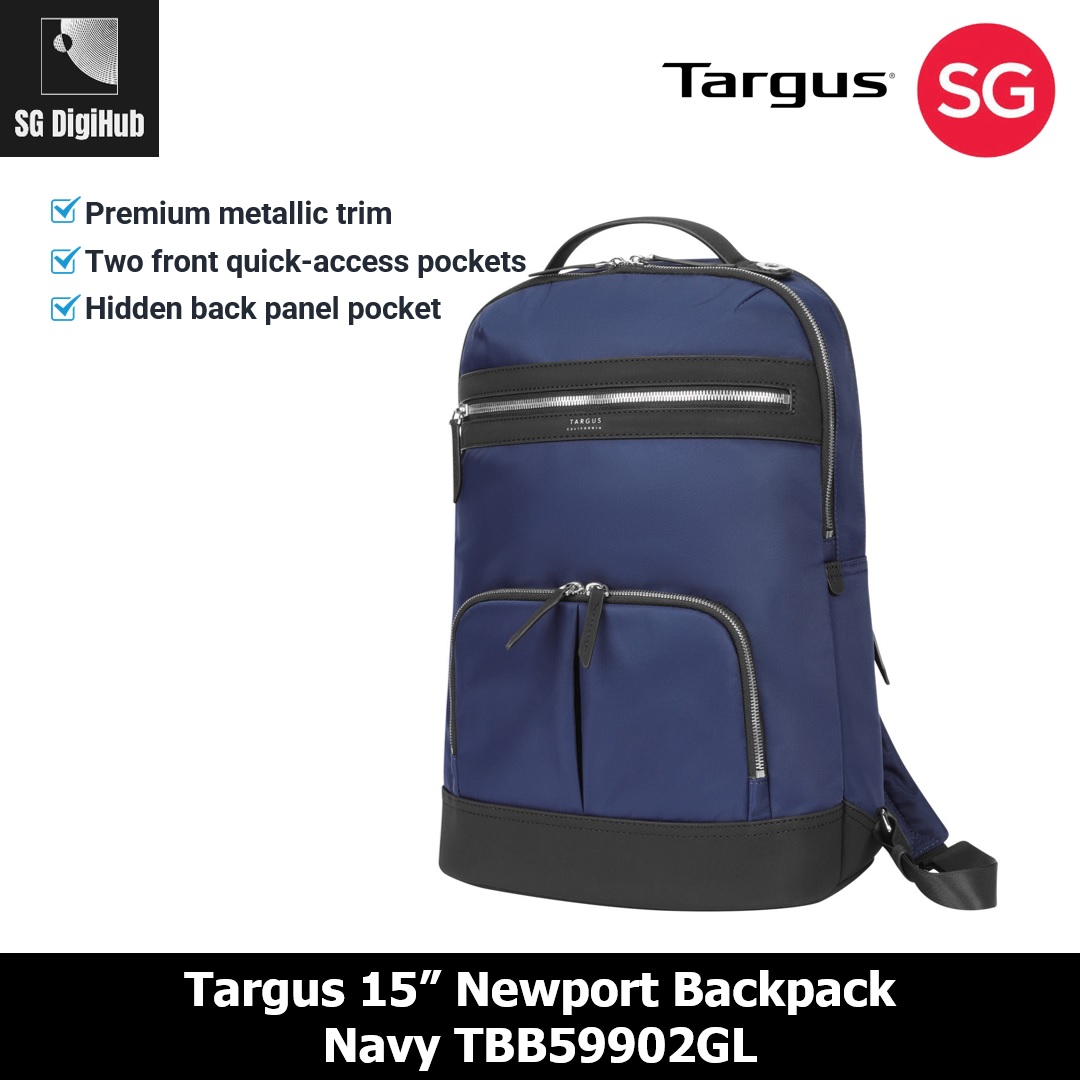 Targus 15” Newport Backpack - Black / Navy TBB599GL-70 / TBB59902GL ...