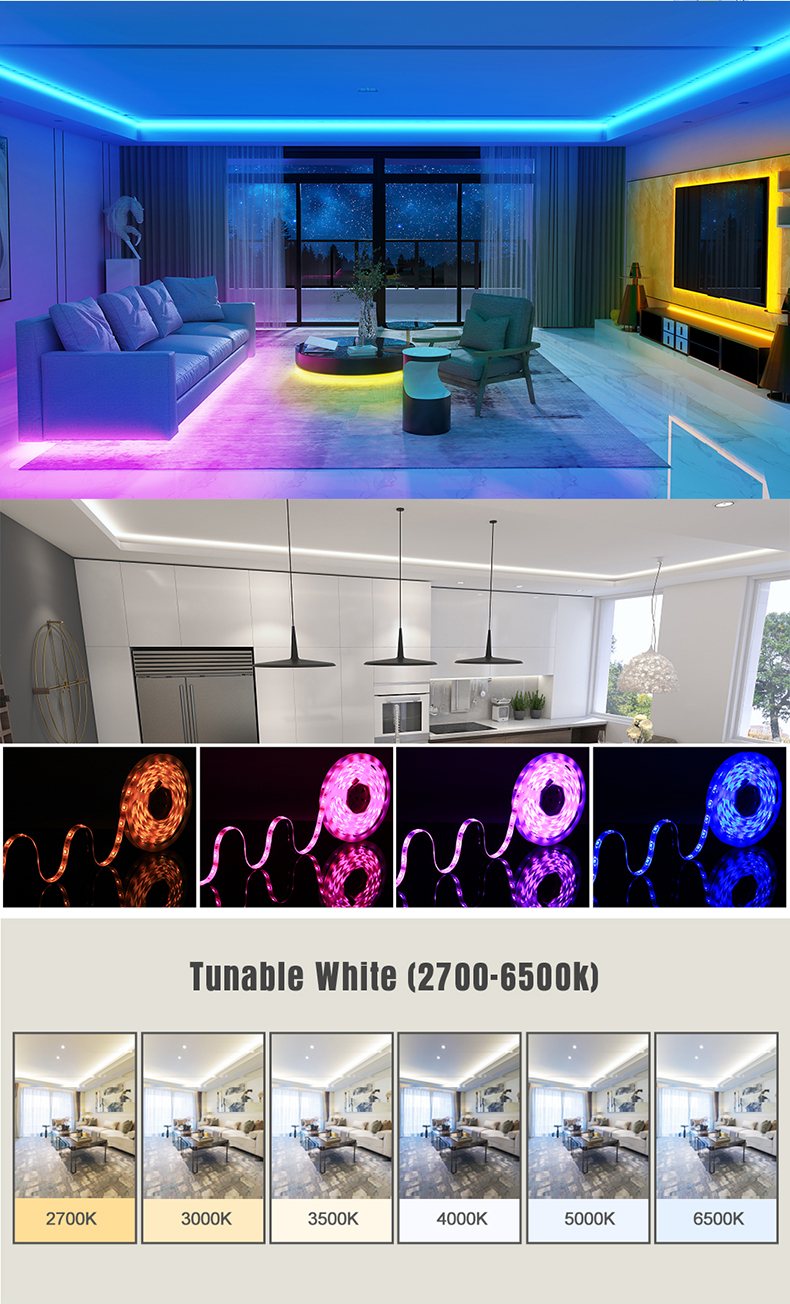 ไฟเส้น RGBCW มีแสงขาว | Tuya All Colors IntLight ไฟแต่งห้องอัจฉริยะ มี ...