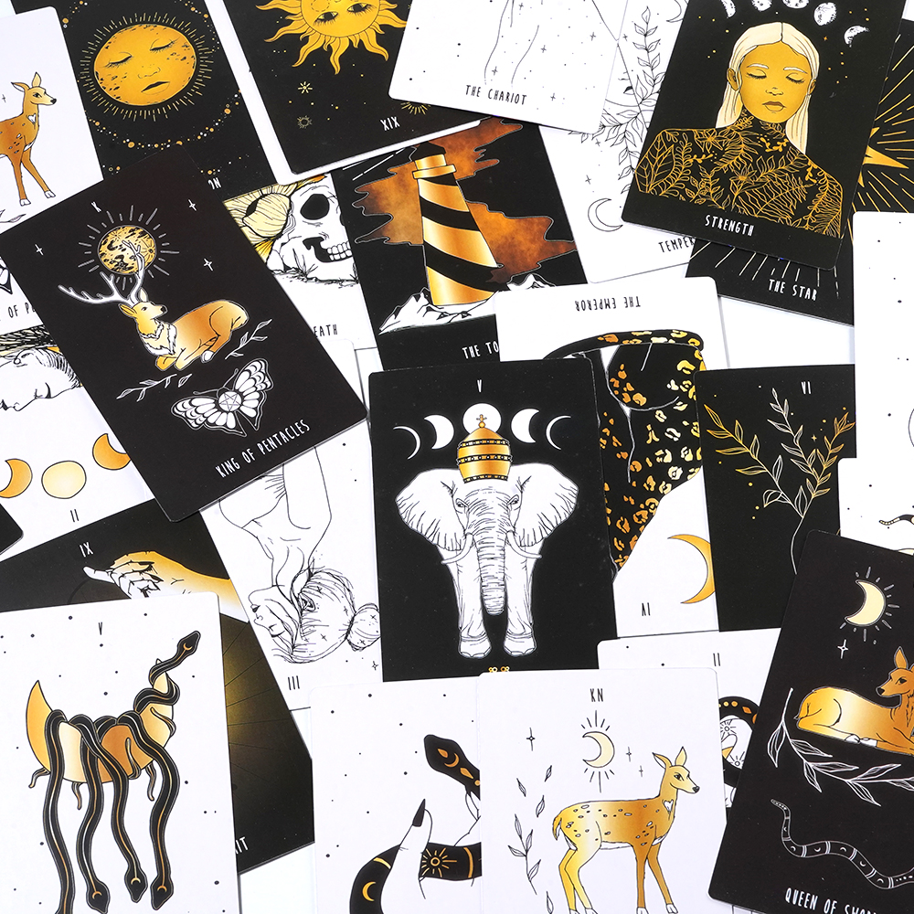 NEW 【Special offer】New Moon Tarot Deck 78 Gold Foil Cards Rider Waite ...