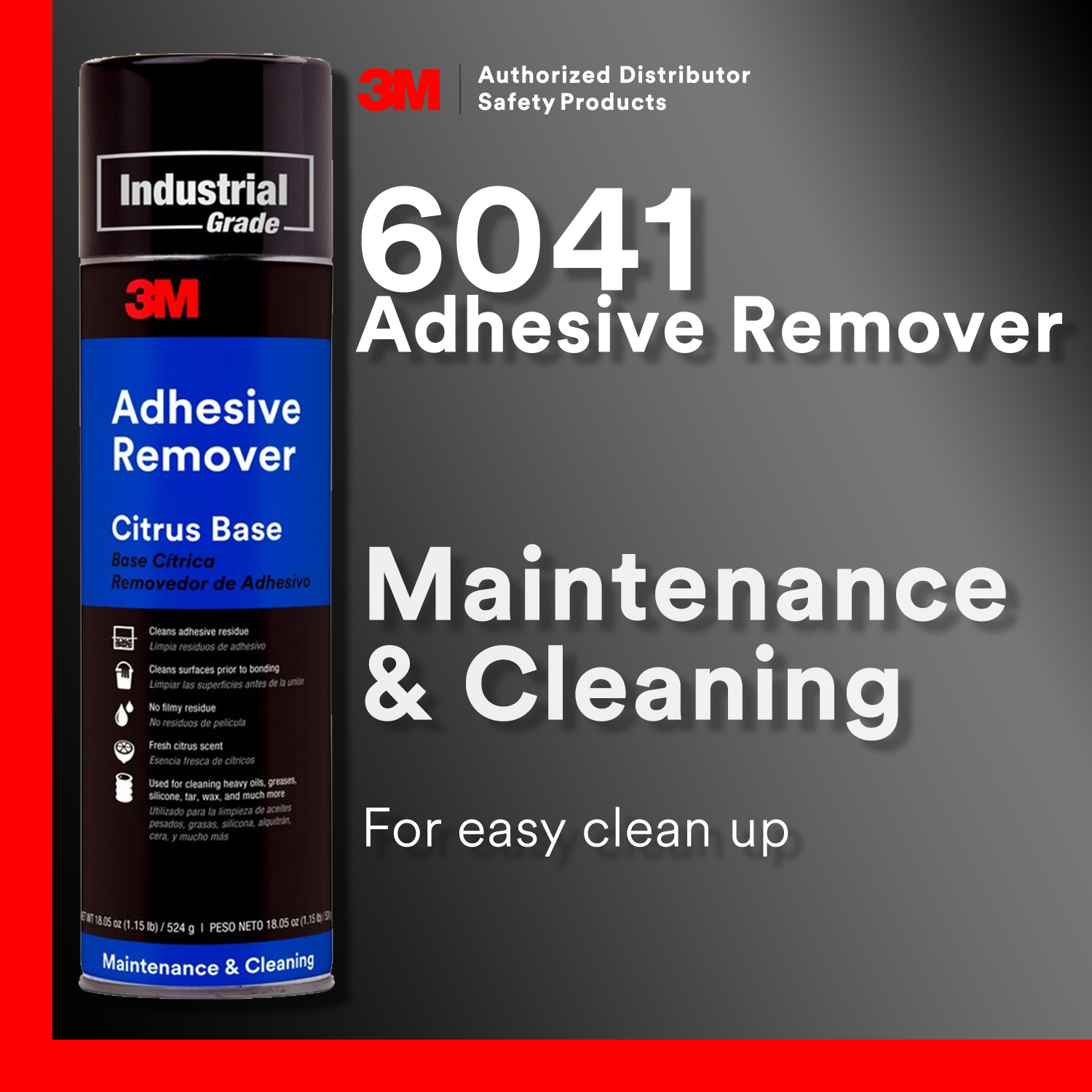 3M 6041 Adhesive Remover Citrus Base/ Adhesive Remover Spray / 18.5 oz ...