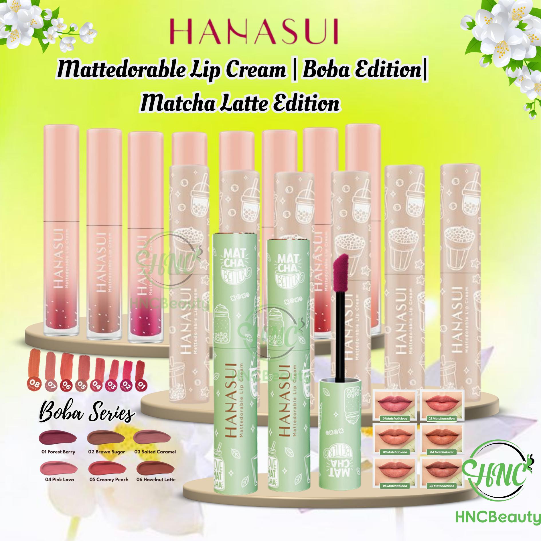 [BPOM BOBA] HANASUI Mattedorable Lip Cream 4gr / Boba Edition / Matcha ...
