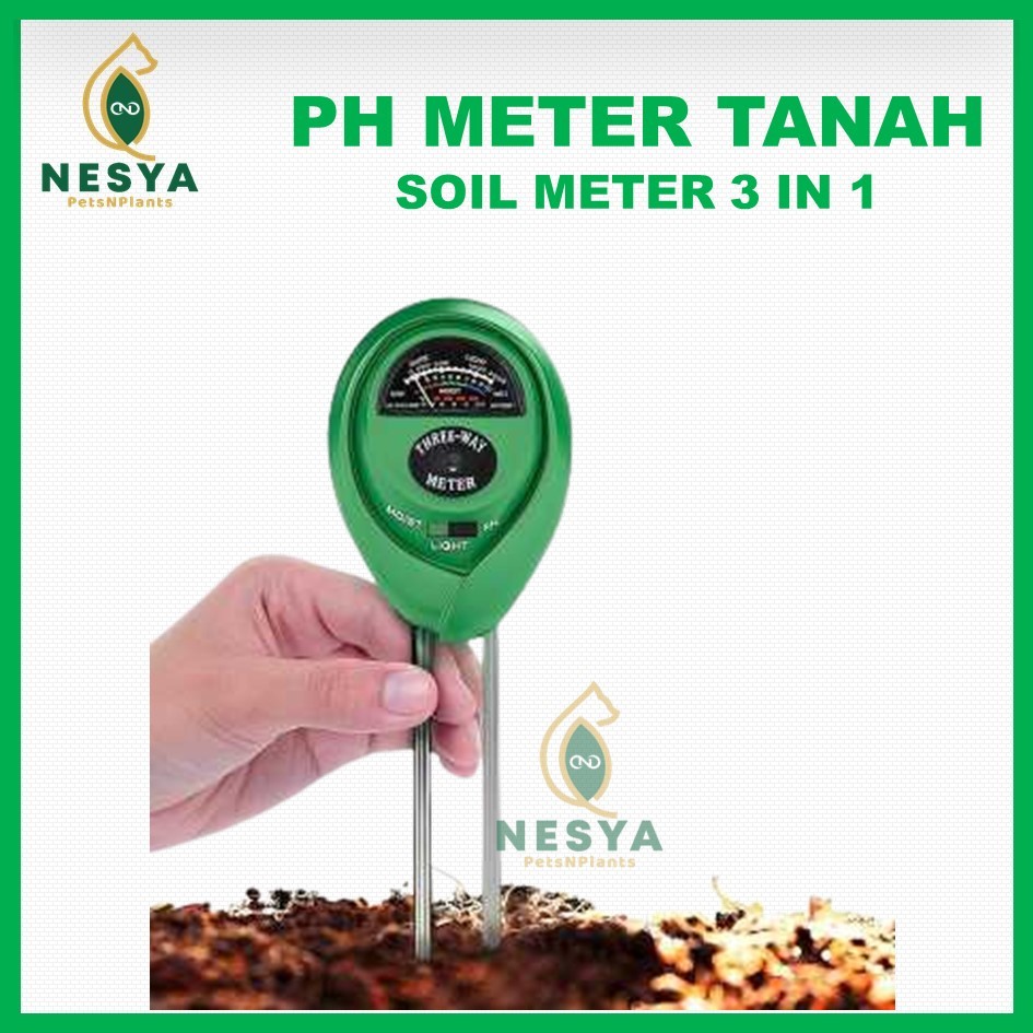 PH Meter Tanah Soil Meter 3 in 1 / Soil Moisture Tester Alat Ukur Tanah ...