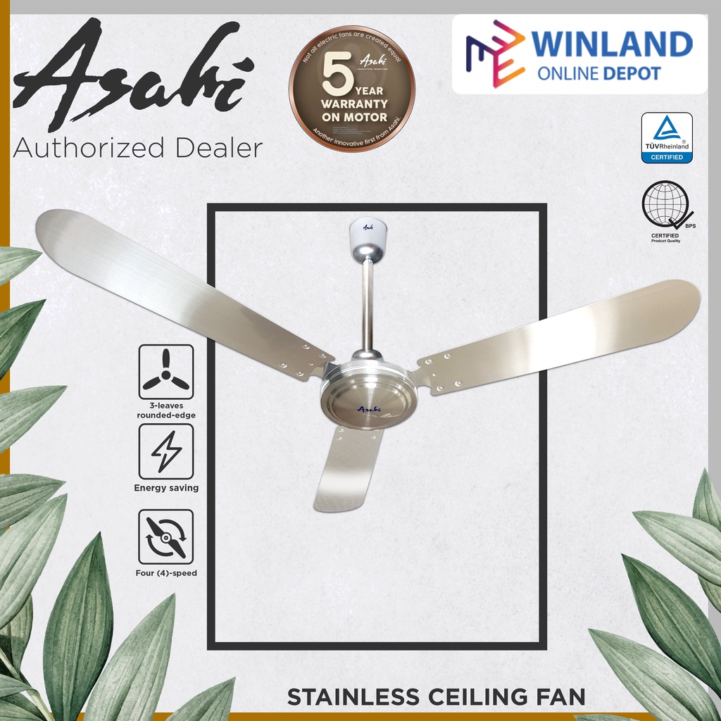 ASAHI by Winland Stainless Ceiling Fan | Electric Fan C-56SS 56inches ...