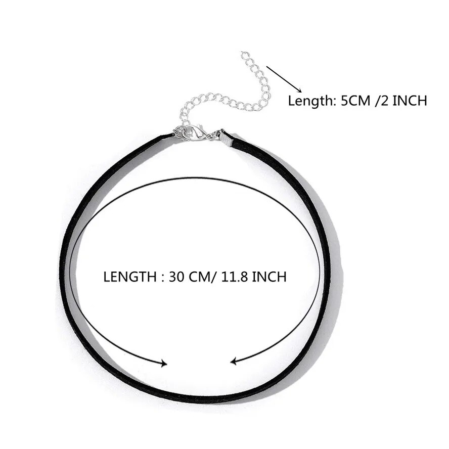 10Pcs 13inches Adjustable 12mm Flat Black Velvet Choker Cord String ...