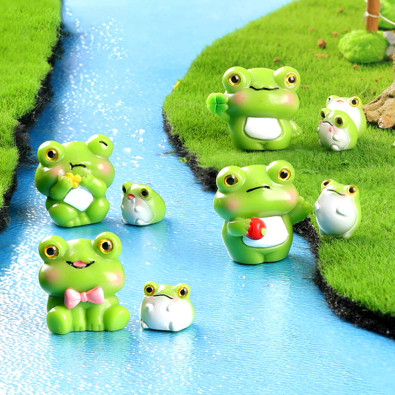 Cute Resin Frog Miniature MiniCar Ornaments Mini Figure Statue ...