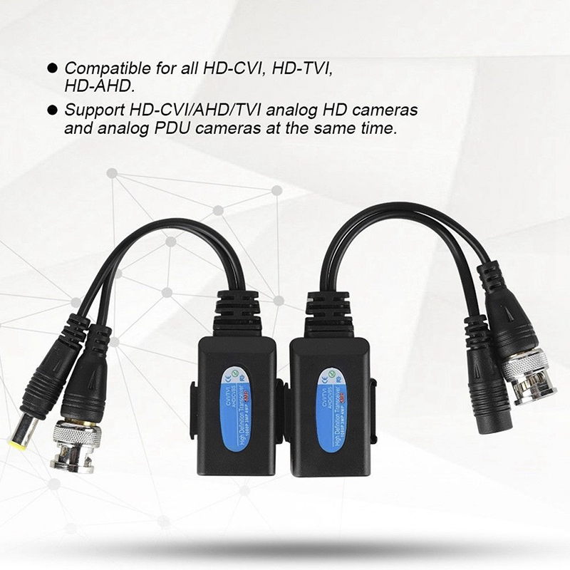1 Pairs CCTV Coax BNC Video Power Balun Transceiver to CAT5e 6 RJ45 ...