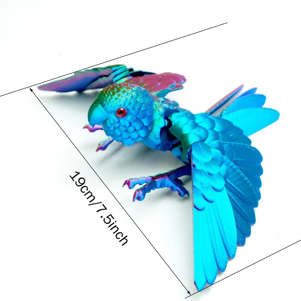 Realistic Ornament Simulated Eye 3D Printed Parrot Model Flexible ...