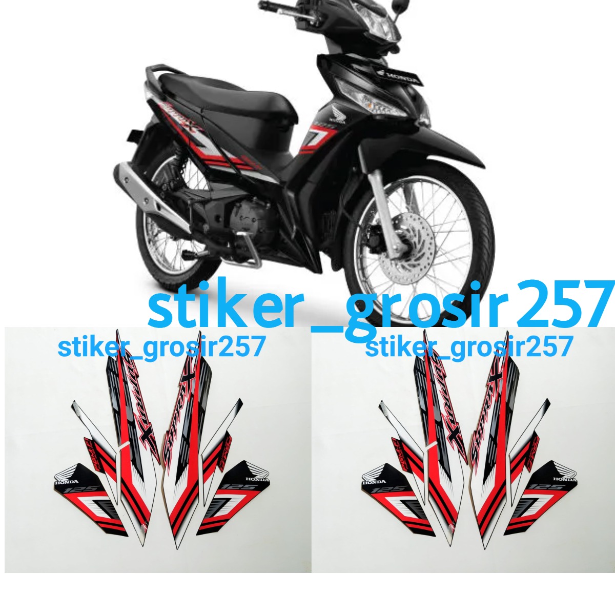 STIKER STRIPING LIS BODY SUPRA X 125 FI INJEKSI 2021 2022 HITAM CORAK ...