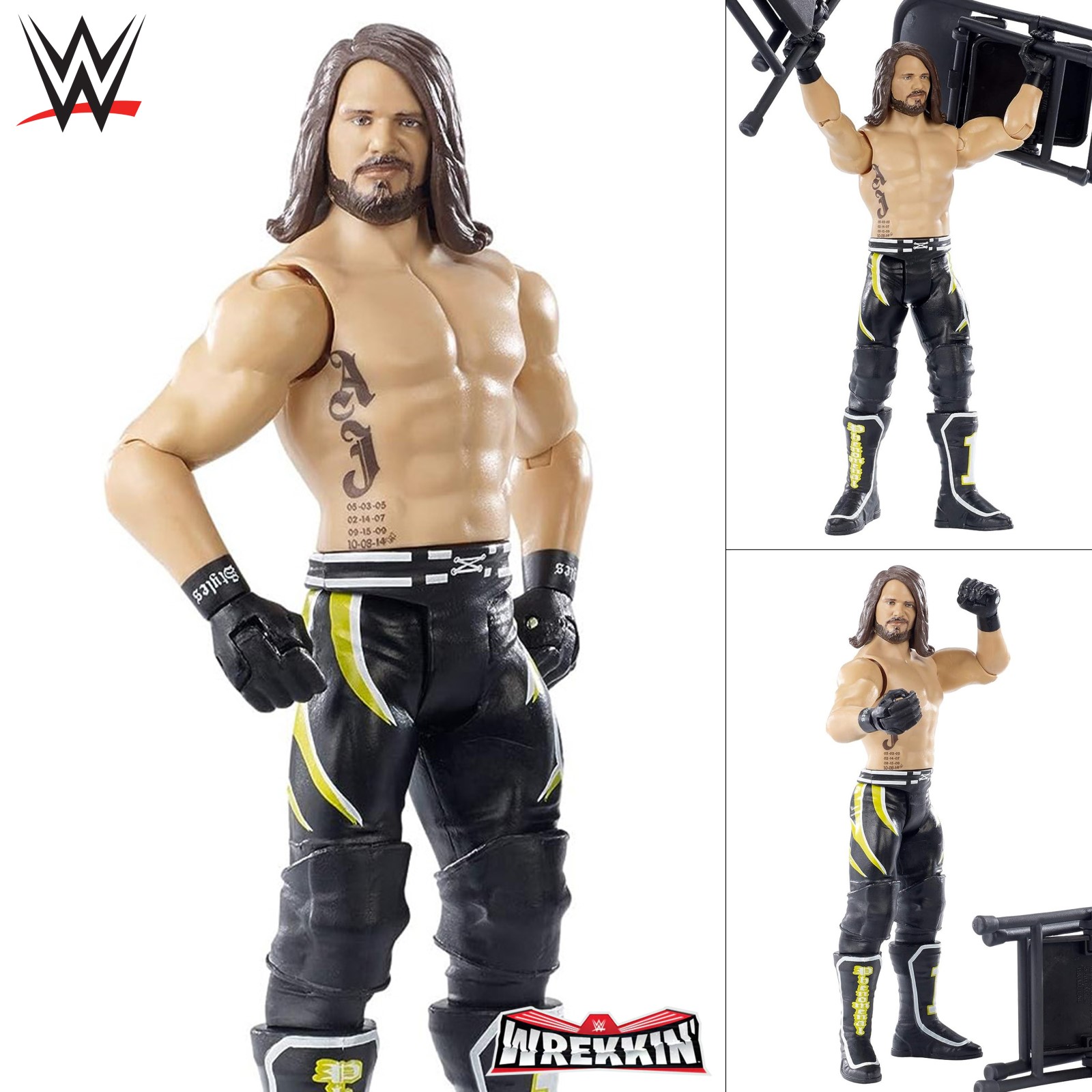 ของแท้ 100% Action Figure จาก WWE GGP08 Wrekkin นักมวยปล้ำ AJ Styles เอ ...