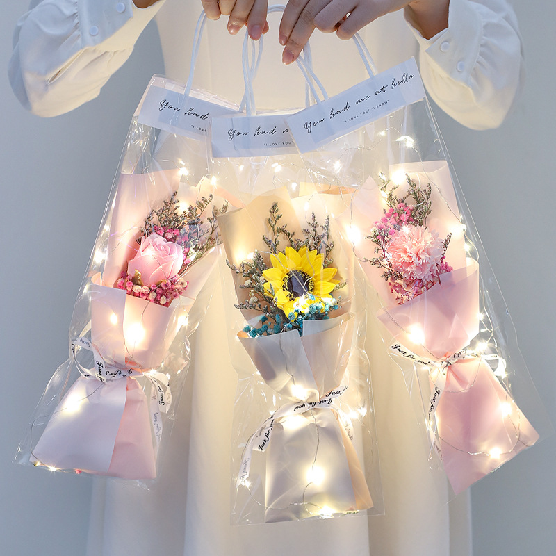 Mothers Day Dried Flower LED String Lights Bouquet Valentine'S Day ...
