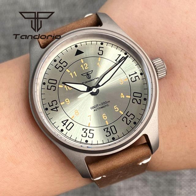 😀 Tandorio Titanium Pilot Style 39mm 200m Men's Automatic Dive Watch ...