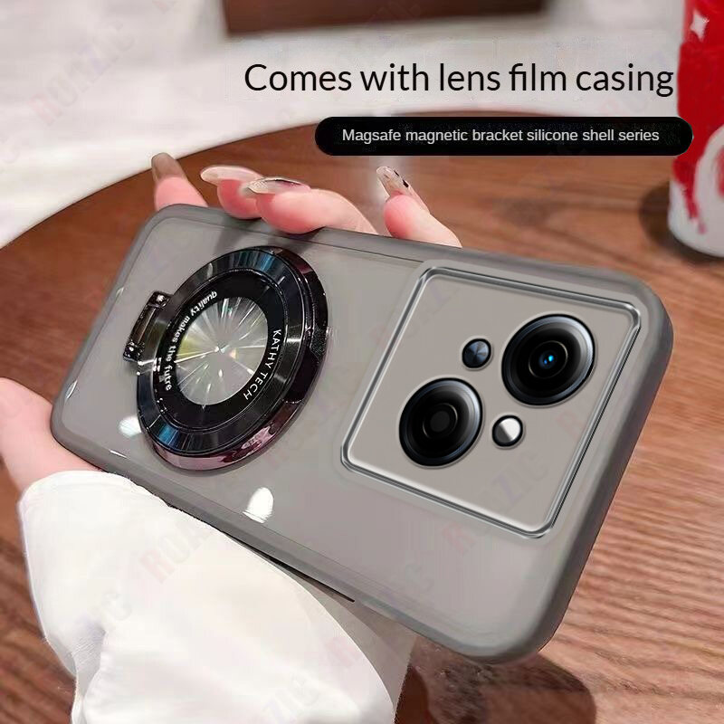 tzmar for Tecno Spark Go 1 Case Luxury Plating Magnetic Folding Ring ...