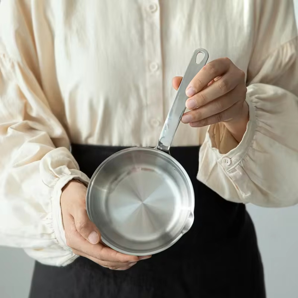 Skillet Pan Diversion Port Stainless Steel Frying Egg Pan 13cm Hangable ...