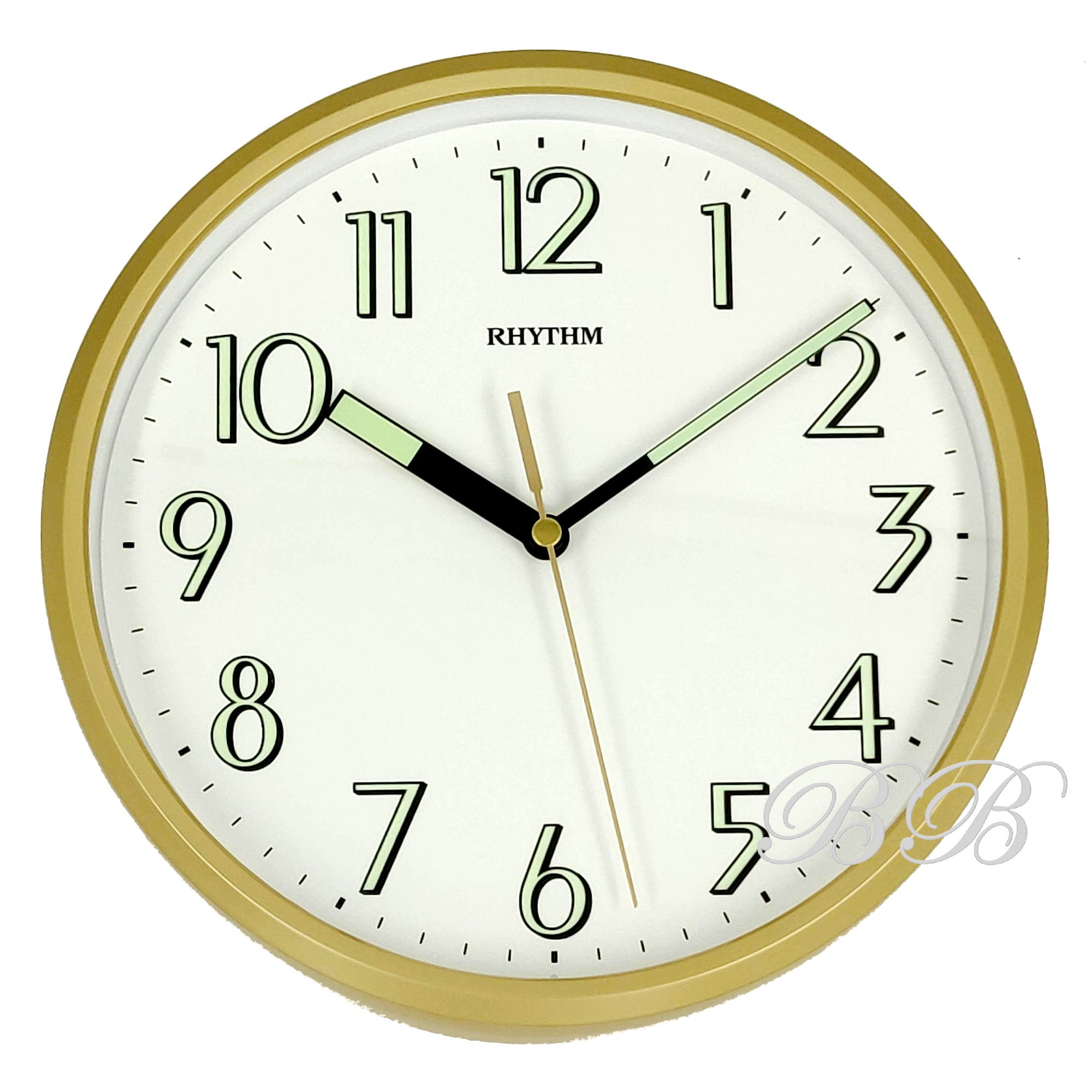 100% ORIGINAL RHYTHM Luminous Analogue Wall Clock (Jam Dinding ...