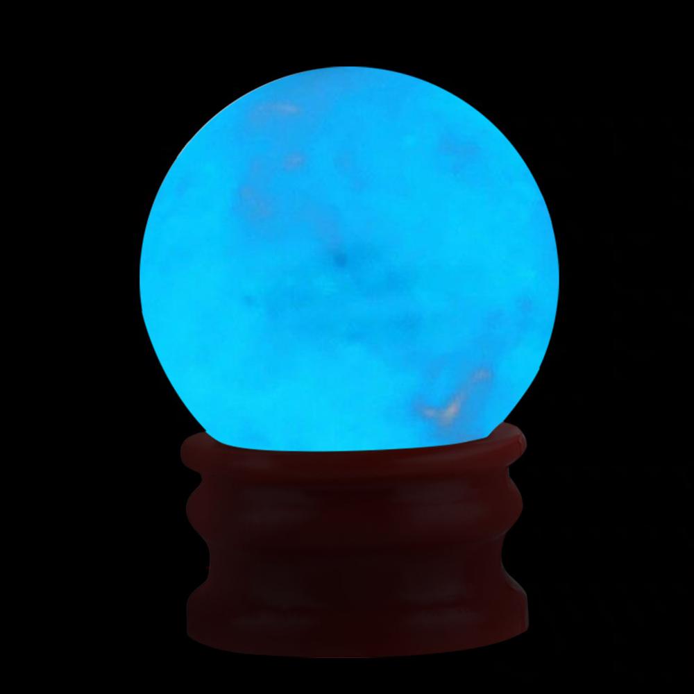 Glowing stone Blue Luminous Quartz Crystal Sphere Glow In The Dark ...
