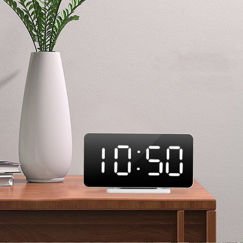 【Special offer】LED Alarm Clock Mirror Digital Clock Snooze Time ...