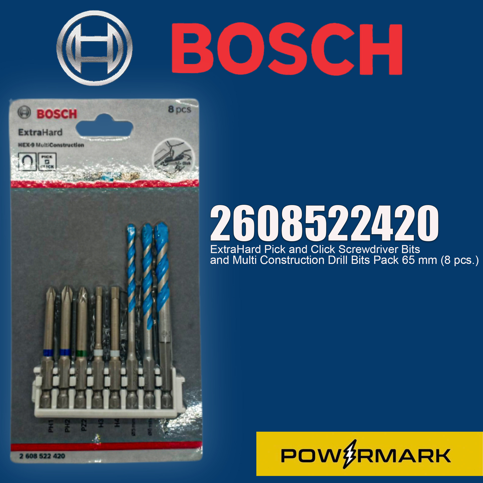 BOSCH 2608522420 ExtraHard Pick and Click Screwdriver Bits and Multi ...
