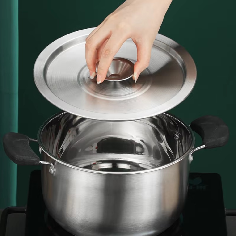 Household Multiple Size Stainless Steel Wok Lid General Cooking Pot ...