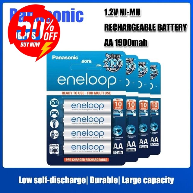 ใหม่ Panasonic Eneloop แบตเตอรี่ 1900mAh AA 1.2V NI-MH แบบชาร์จไฟได้ ...