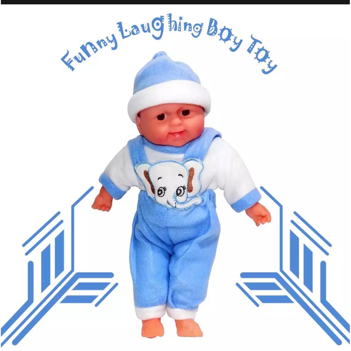 44 cm Laughing Sound Doll Battery Operated Soft Toy with Trendy Dress ...