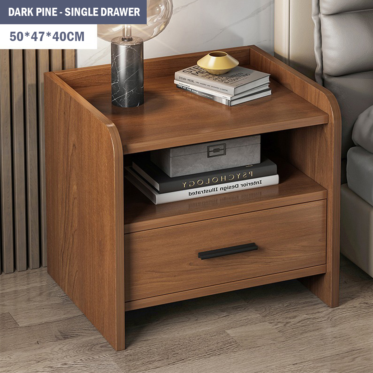 Modern Storage Bedside Table Bedroom Side Cabinet with Drawers ...