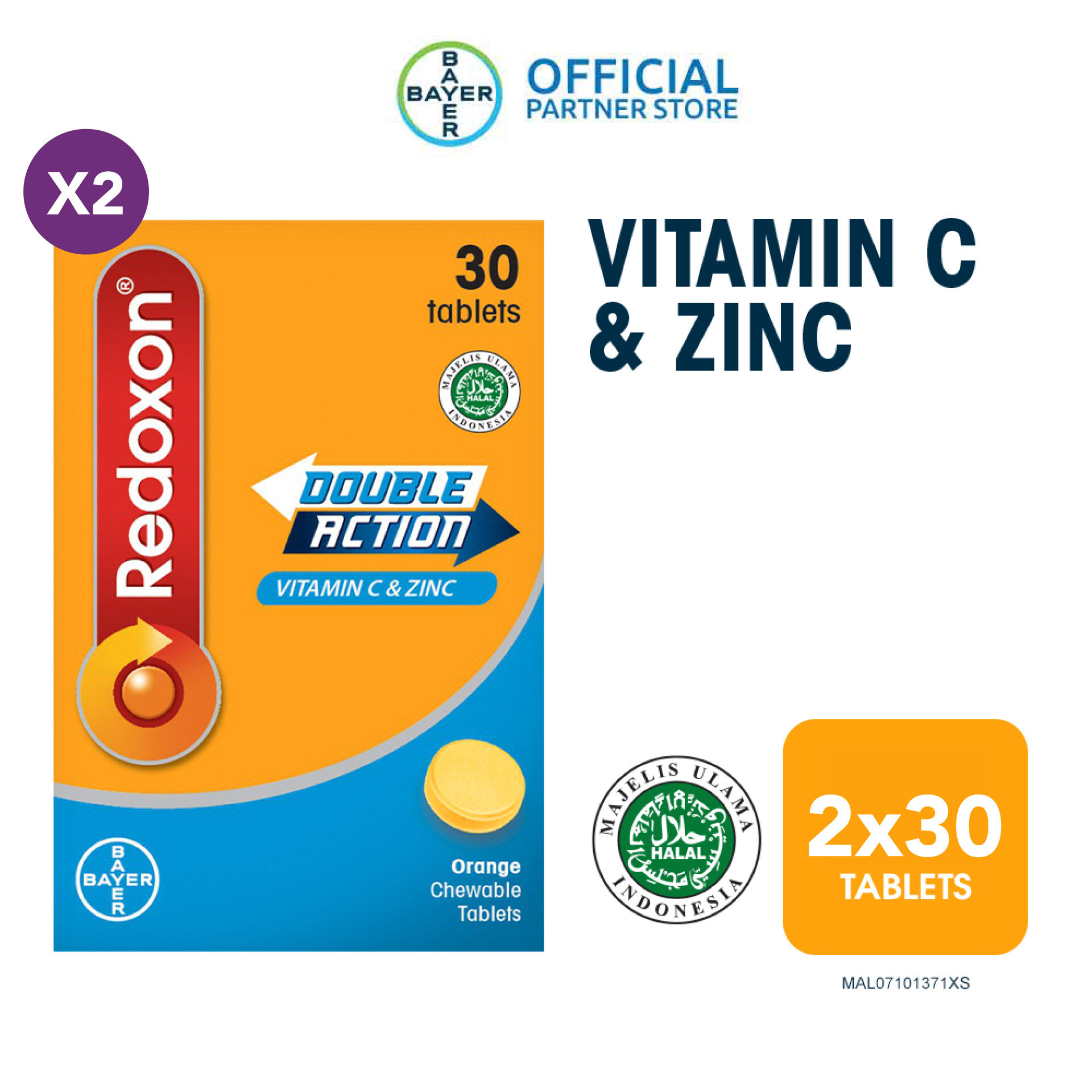 Redoxon Double Action Chewable Tablets (30's x 2) | Lazada
