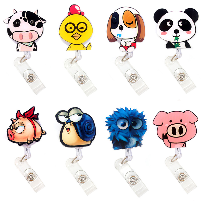 【SkinHorizon】Cute Dog Panda Cow Nurse Retractable Pull Badge Reel ID ...