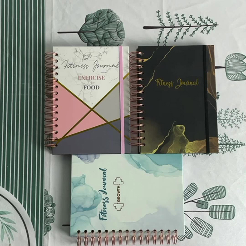 【GlowBound】A5 Coil Notebook Binder Fitness Journal Workout Planners ...