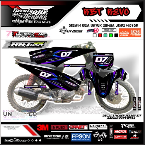 DECAL RBT Revo Fi Abs Injeksi STICKER TRAIL CUSTOM bebek std gtx trabas ...
