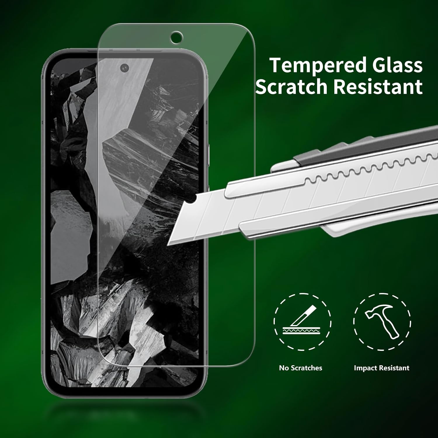 2 Pack for Google Pixel 8a Screen Protector, Tempered-Glass,Case ...