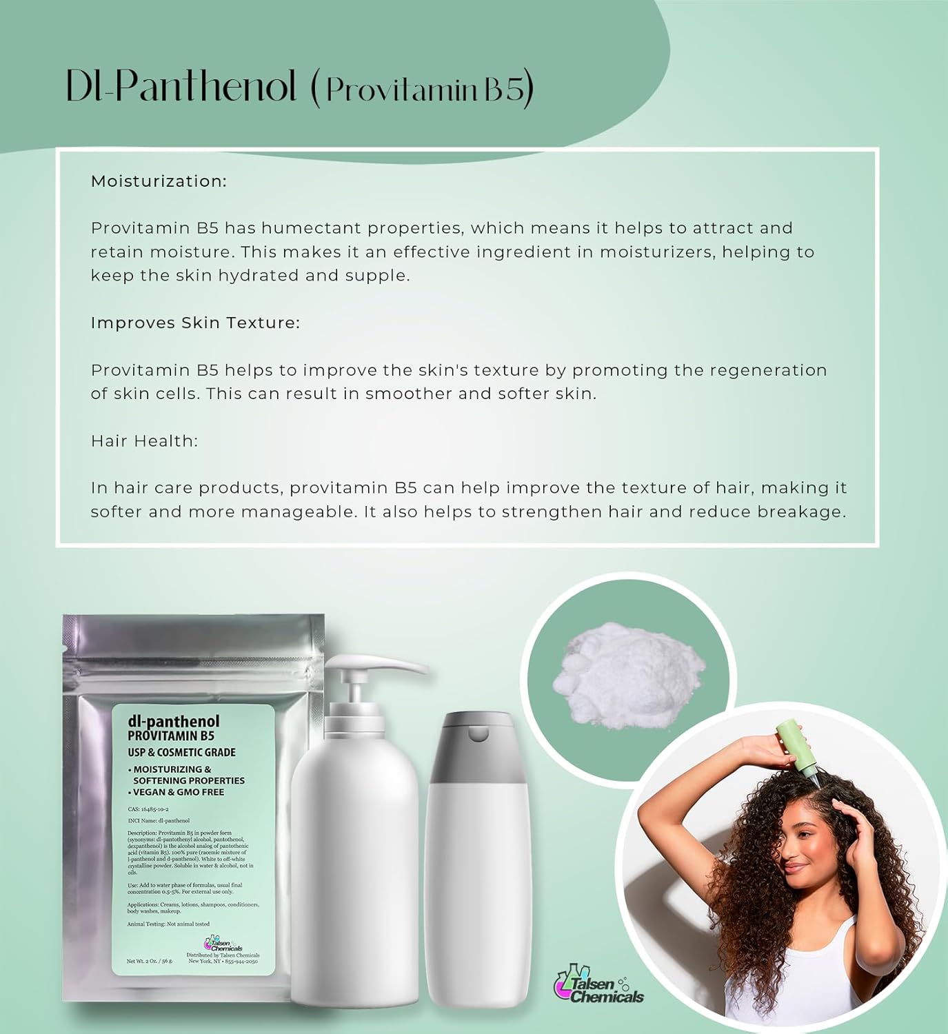 Provitamin B5 Powder dl-Panthenol DIY Panthenol Solution and Panthenol ...