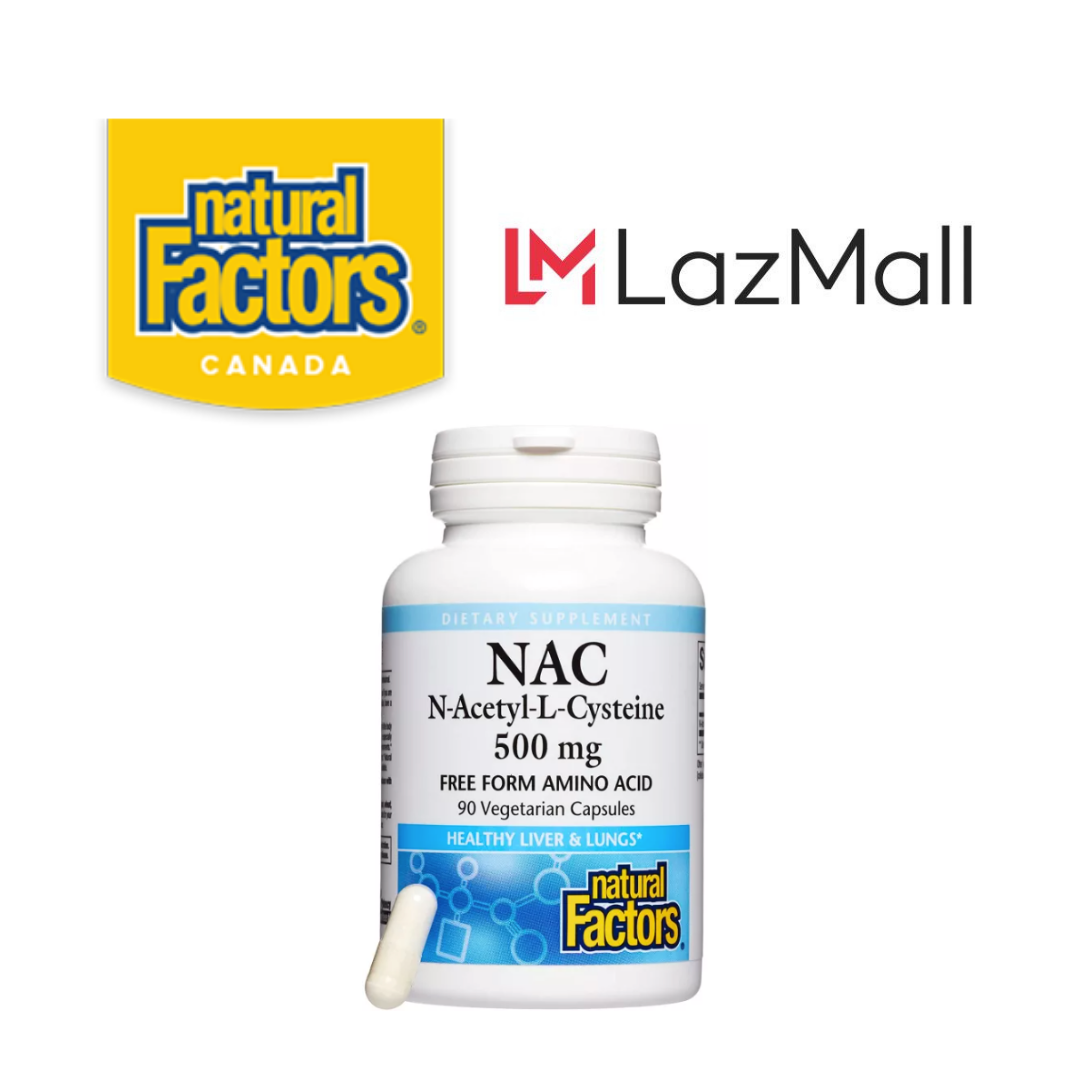 Natural Factors NAC N-Acetyl-L Cysteine, 500 mg, 90 Vegetarian Capsules ...