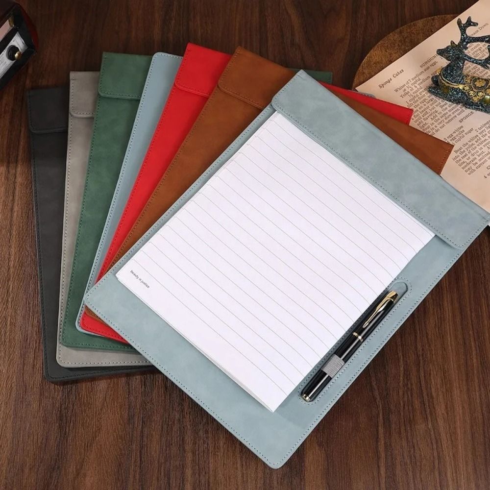 Vintage PU File Folder a4 Magnetic Writing Clipboard Durable with Pen ...