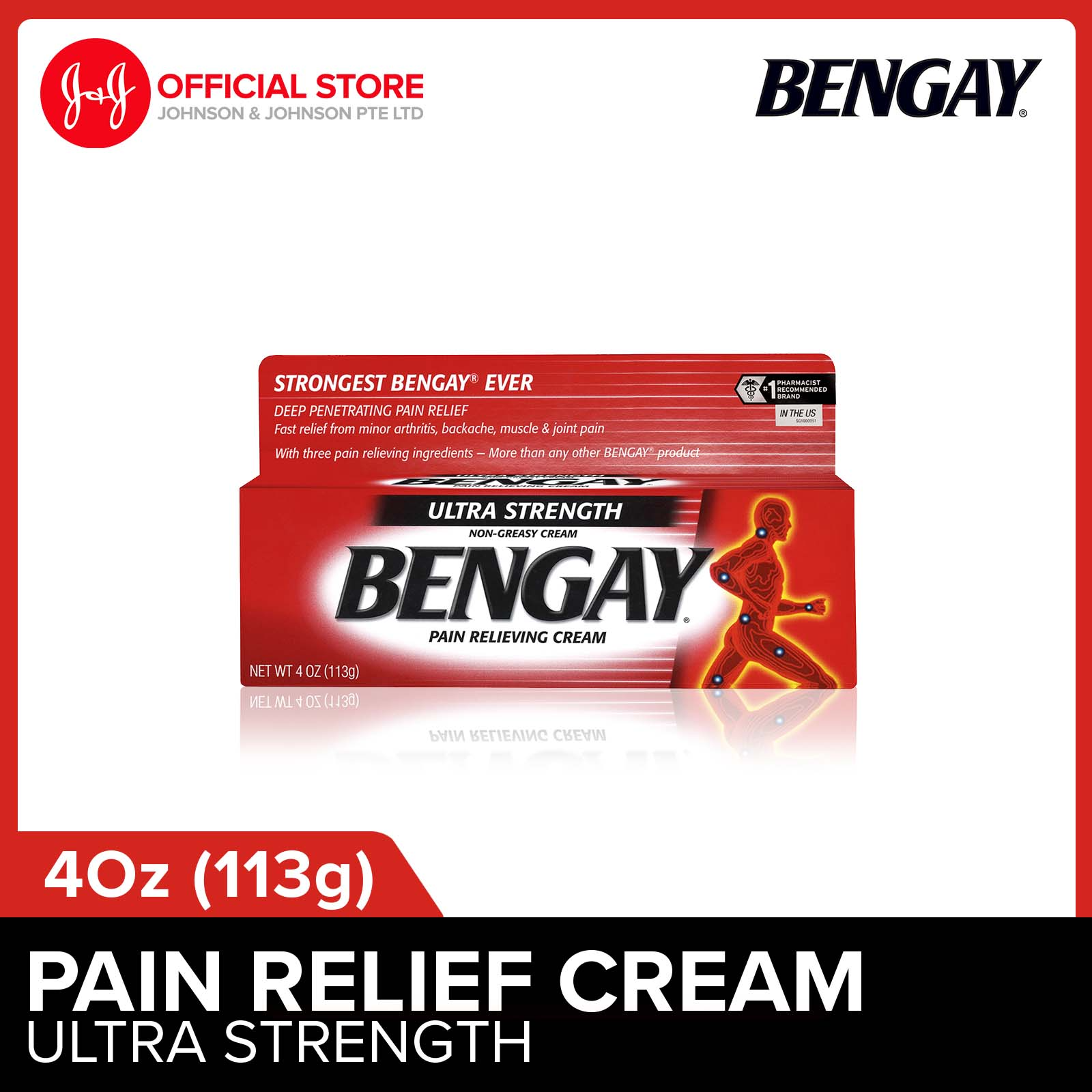 Bengay Ultra Strength Non-Greasy Pain Relieving Cream Strongest Bengay ...