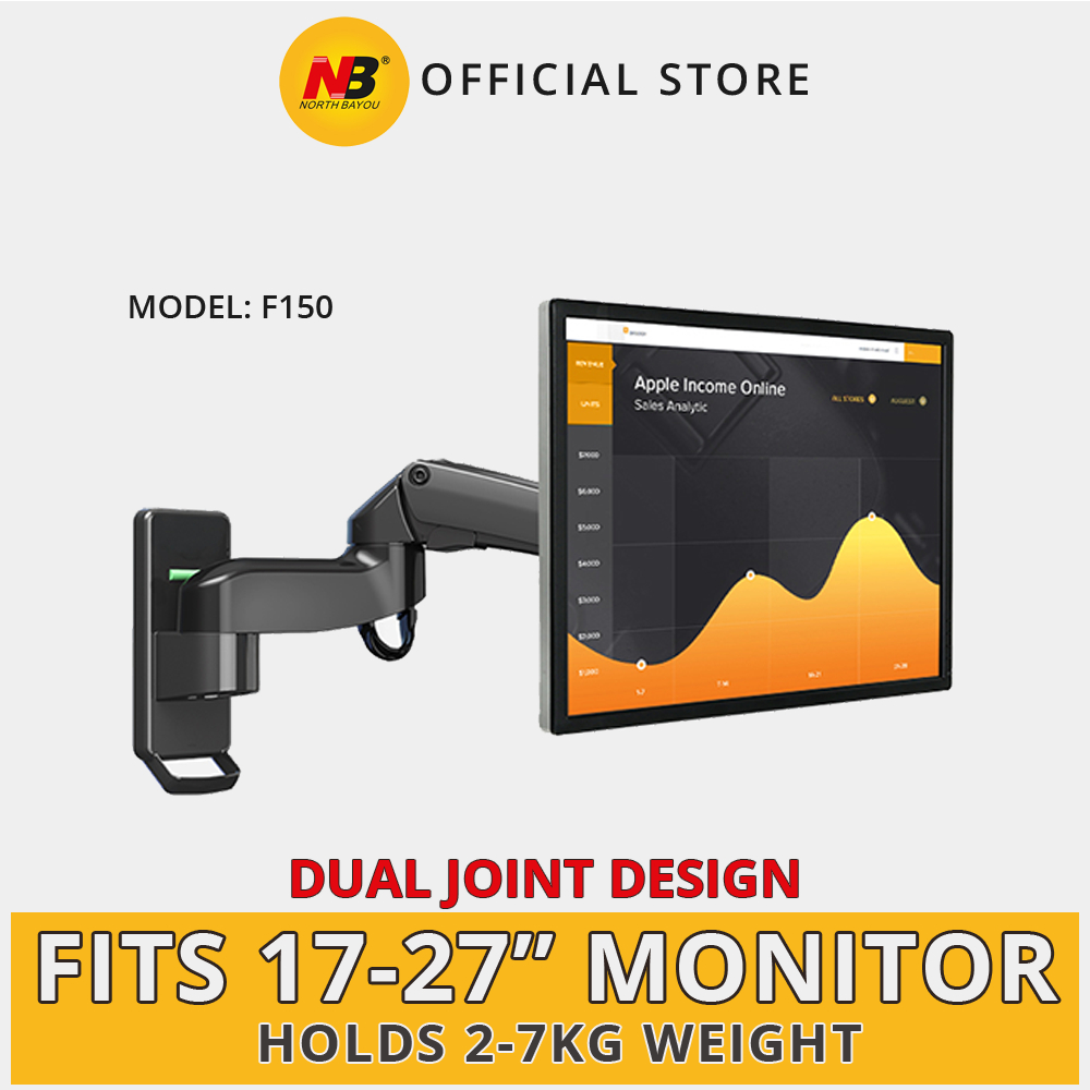 Fast send North Bayou Computer Monitor Wall Mount Gas Strut Dual Joint ...
