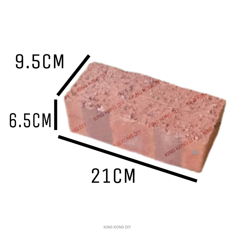 [1 PC] COMMON BRICK / Red Bricks / Brick Decoration / 3 Hole Facing Brick / Batu Johor / Batu ...