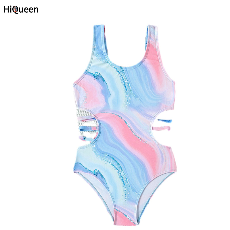 HiQueen ชุดว่ายน้ำคาดเอวโปร่งทะลุการออกแบบลวดลายชุดว่ายน้ำแนบเนื้อ ...