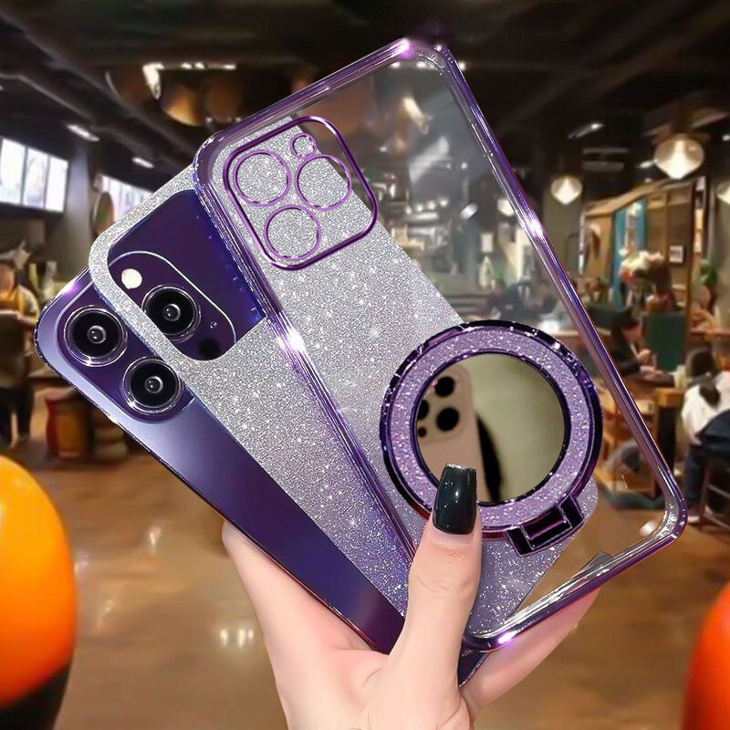 New Phone case Tecno Spark 30C Back cover with Makeup Mirror Holder ...