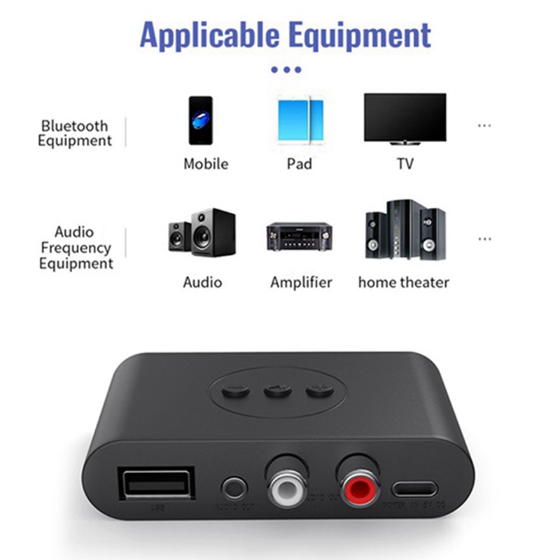 【Ready Stock&COD】Bluetooth 5.2 Audio Receiver NFC USB Flash Drive RCA 3.5mm AUX USB Stereo Music ...
