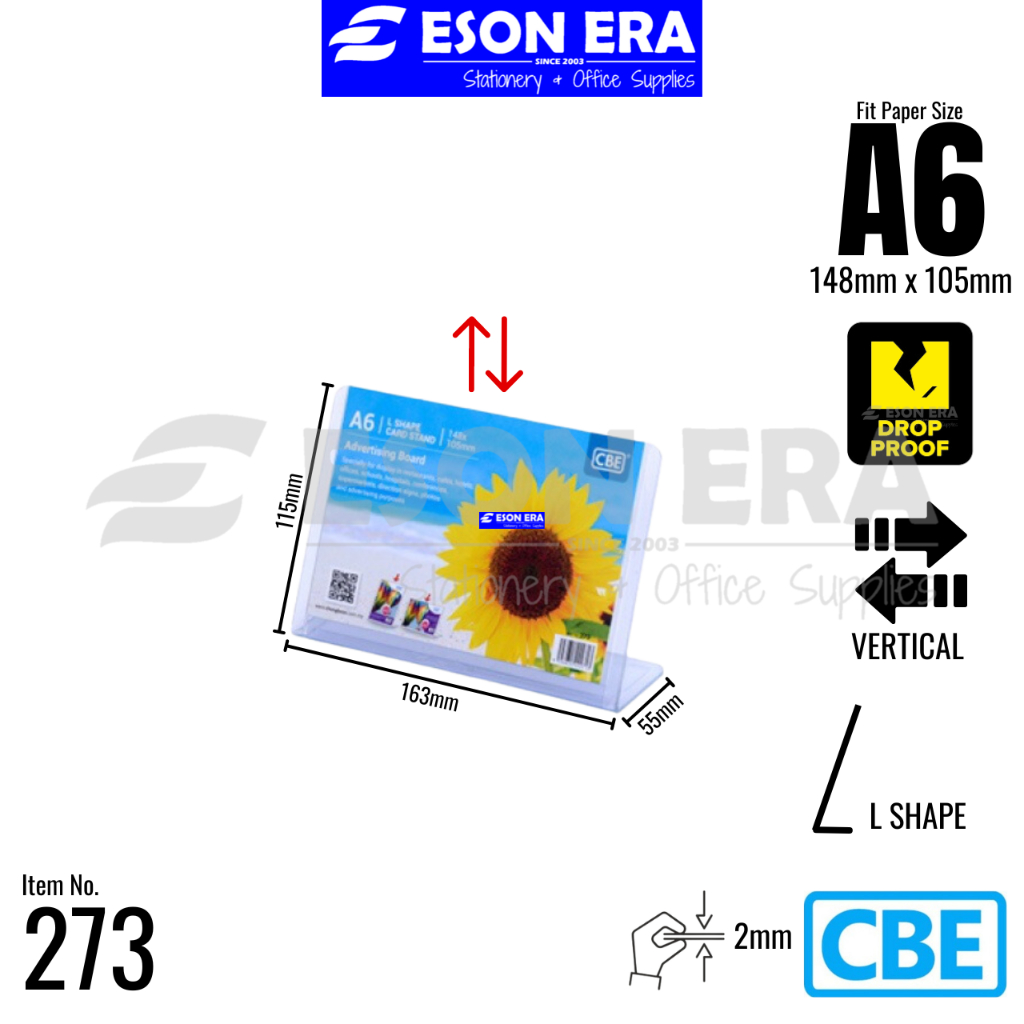 CBE L Shape Acrylic Card Stand/ Display Stand/ Menu Stand | Lazada