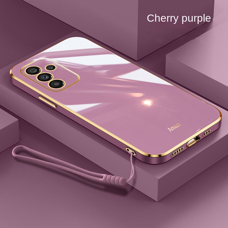 Samsung Galaxy A06 A16 Luxury Square Edges Plating Back TPU Soft Case ...