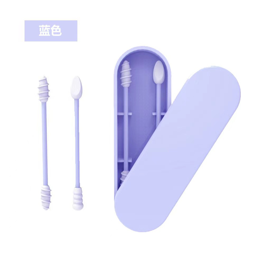 Silicone Cotton Swab Stick Ear Scoop Makeup Cotton Swab Set Recyclable And Reusable Double Head