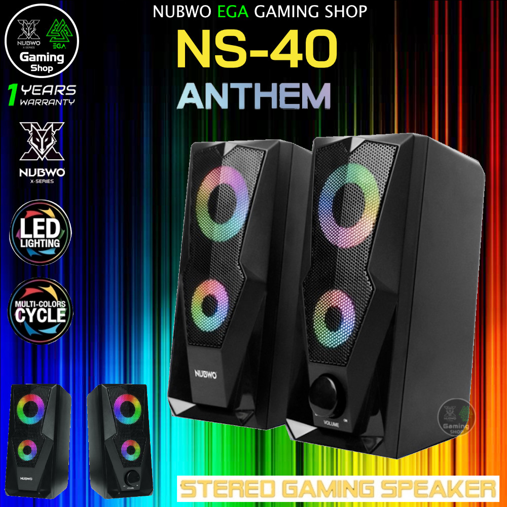 🎮 GAMING NUBWO NS-40 ANTHEM Stereo Gaming Speaker ลำโพง LED Muti-Color ...