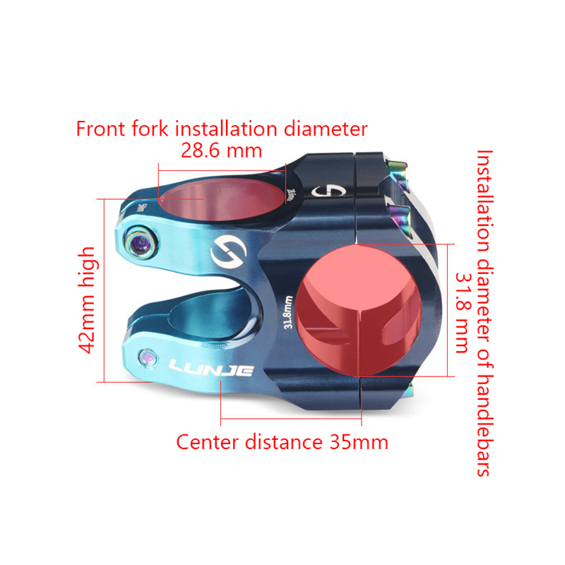 CNC Bicycle Stem For Bicycles, Ultra-light Hollow Short Stem, 35mm High ...