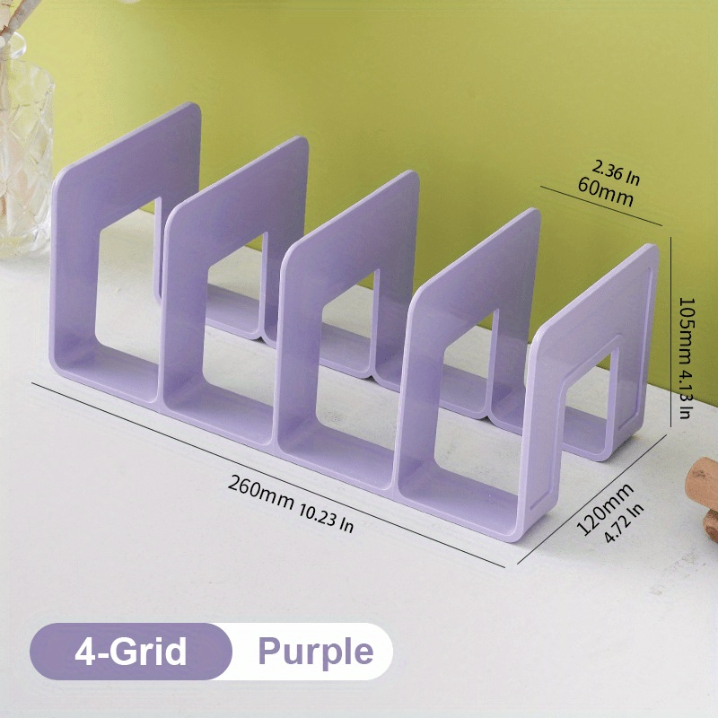 1pc 4-Grids Small Storage Divider Bookshelf, 10.23 Inx4.72 Inx4.13 In ...