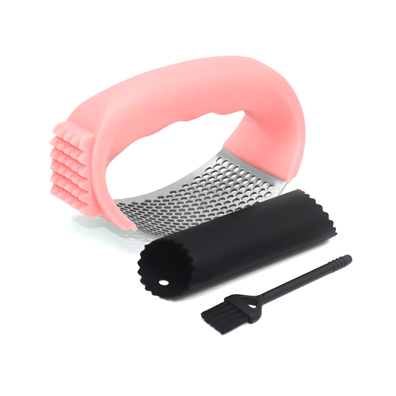 Garlic Presser With Peeler And Cleaning Brush Garlic Press Crusher ...