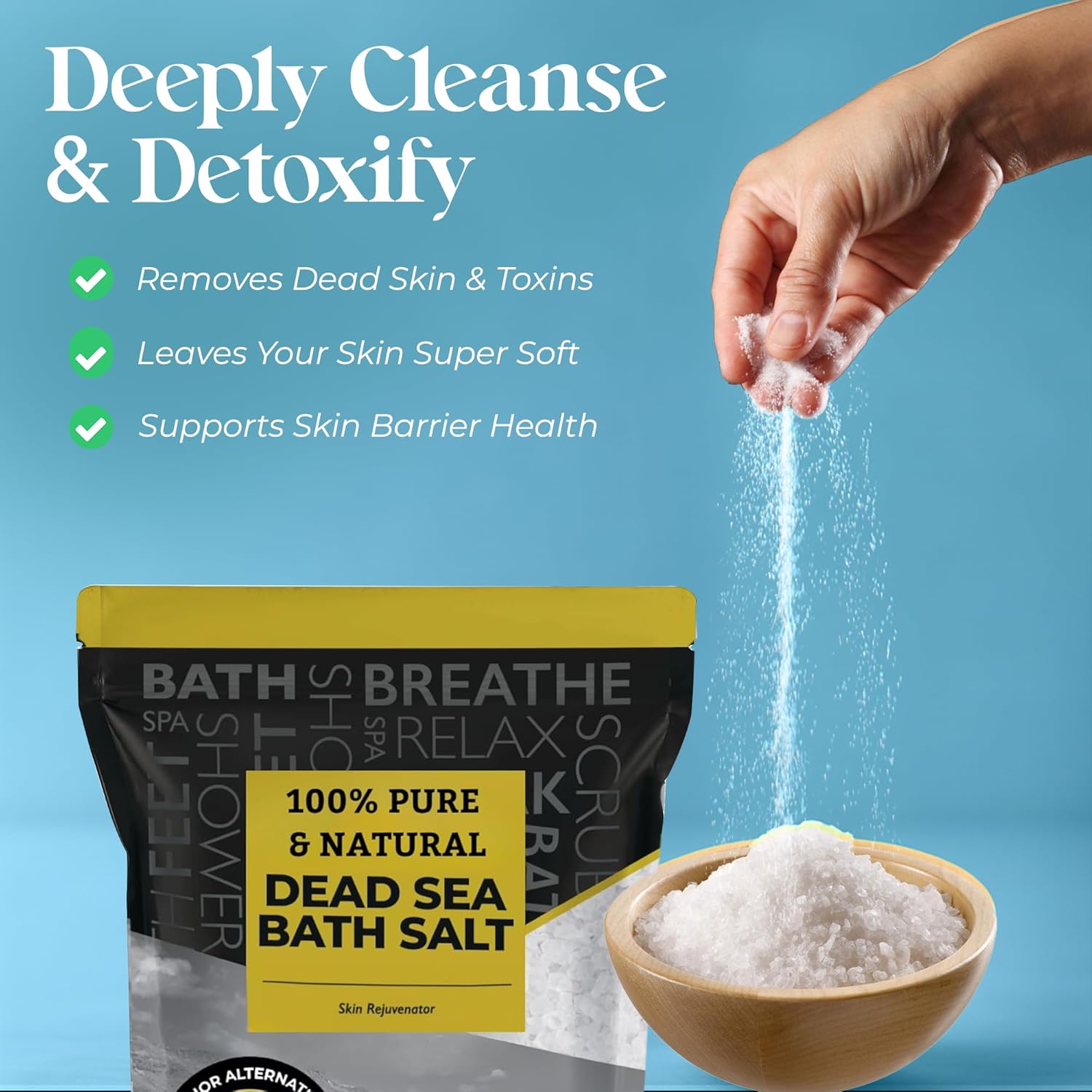 Aromasong Dead Sea Salt - Spa Bath Salt - 500g Fine Grain Bulk - 100% ...