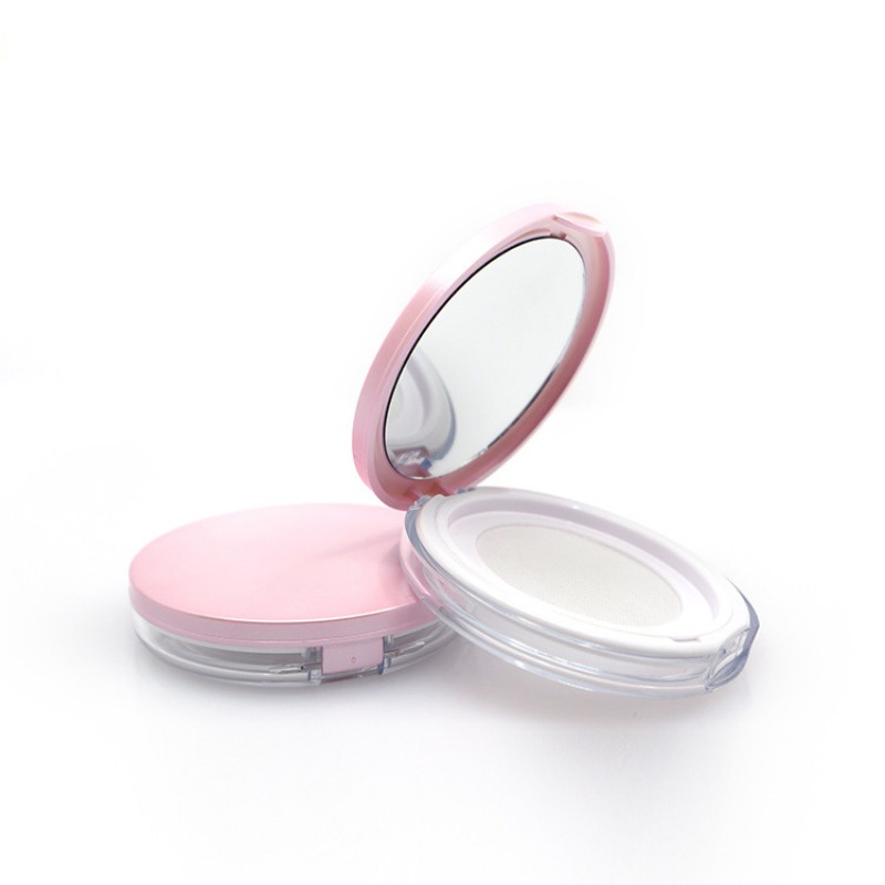 Plastic Loose Powder Compact Container with Free Velvet Powder Puff ...